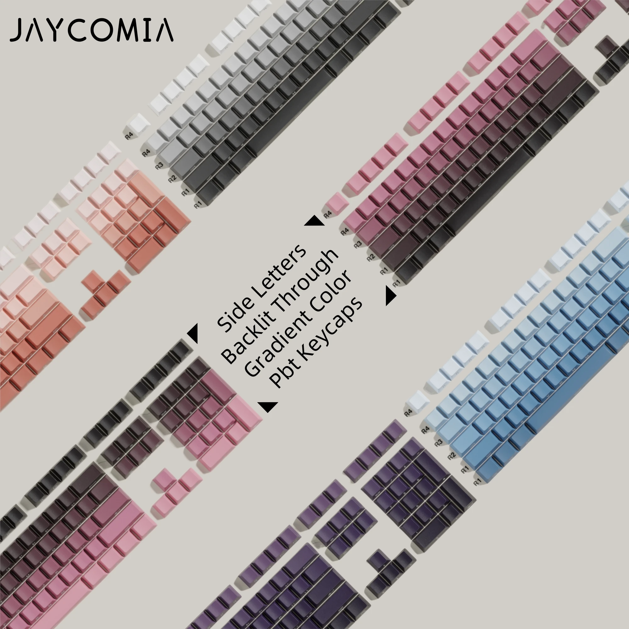 Gradient-Keycaps-Side-Print-Backlit-Through-Letter-PBT-Material-Cherry ...