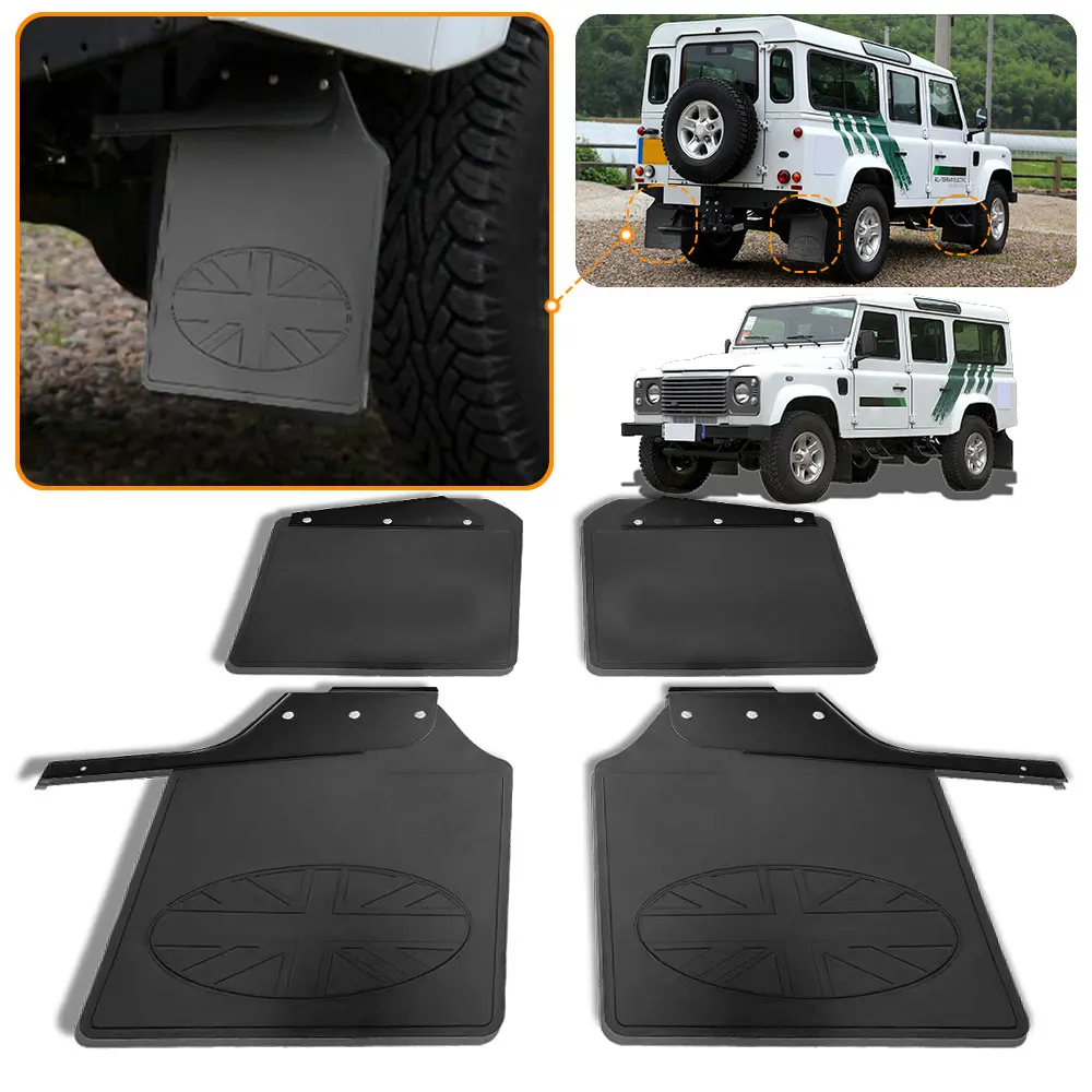 Front Rear Mud Flaps For Land Rover Defender 110 Mudflaps Splash Guards ...