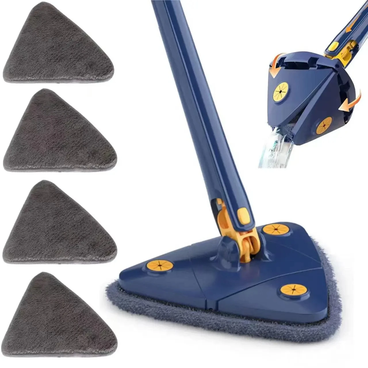 Triangle-Cleaning-Mop-Telescopic-360-Rotatable-Adjustable-Microfiber ...