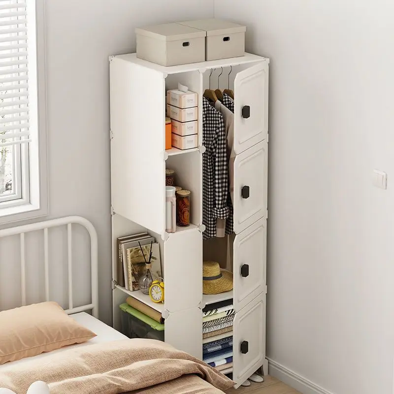 Bedroom Household Multilayer Single Door Folding Storage Cabinet Locker ...