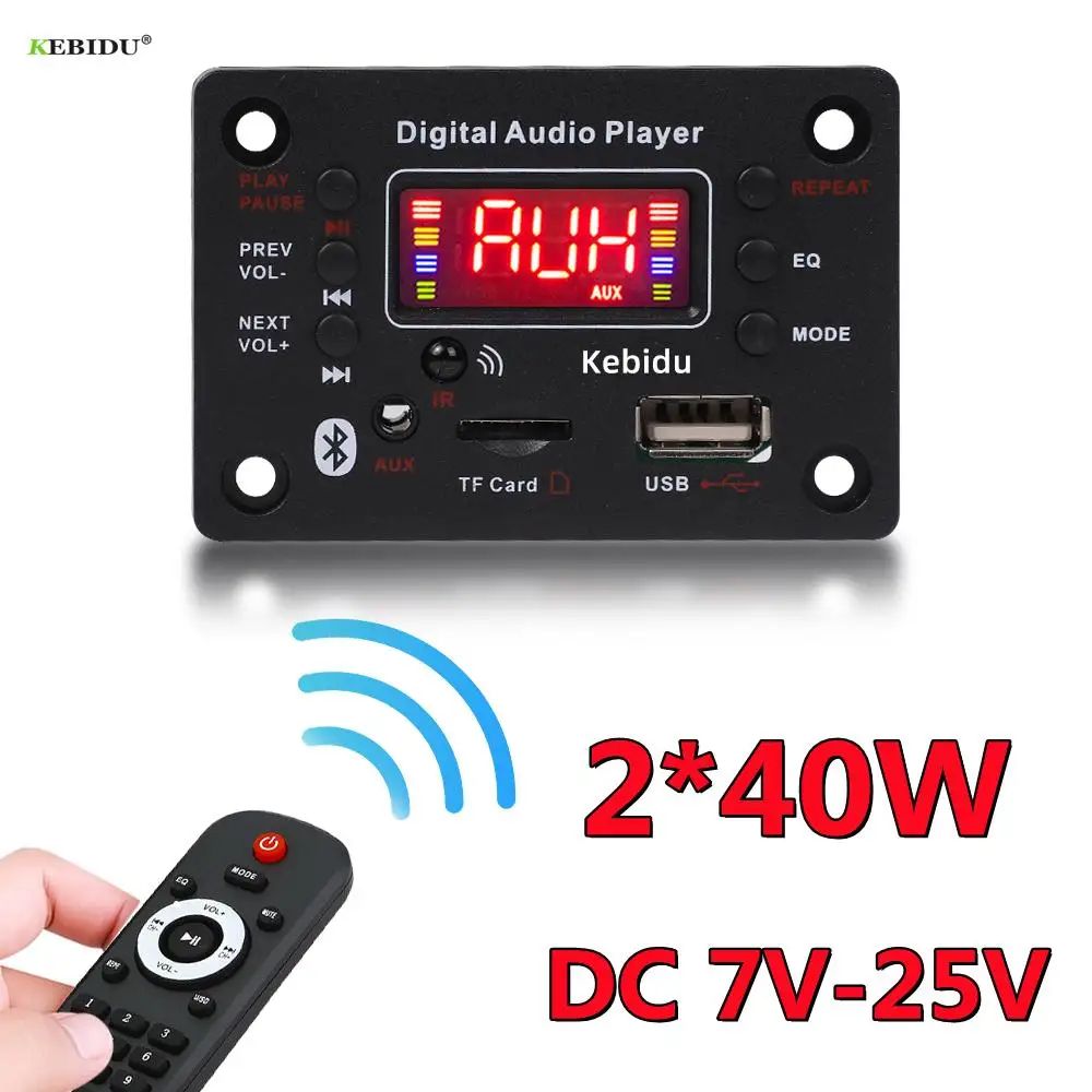 2*40W 80W Versterker Bluetooth 5.0 MP3 Decoder Board 7 25V MP3 Speler ...