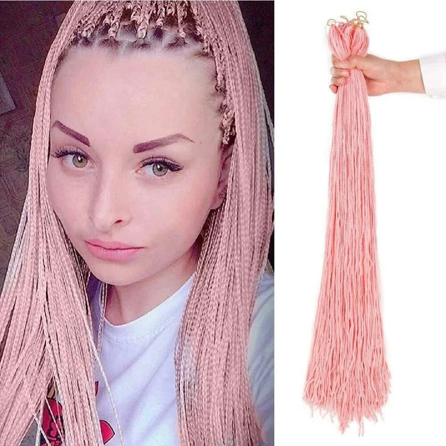 Pink Box Braids