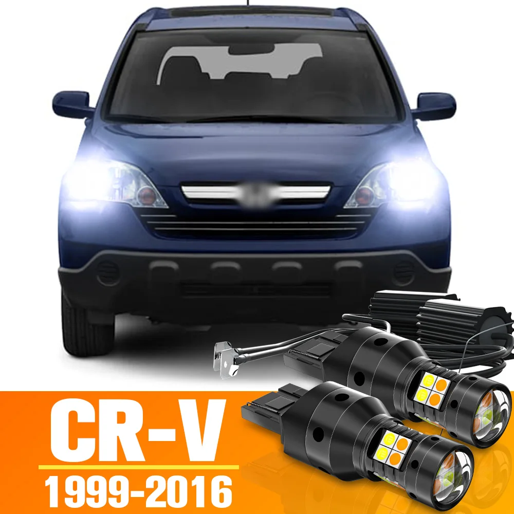 2pcs Dual Mode LED Turn Signal+Daytime Running Light DRL Accessories For Honda CR-V CRV 1999 ...