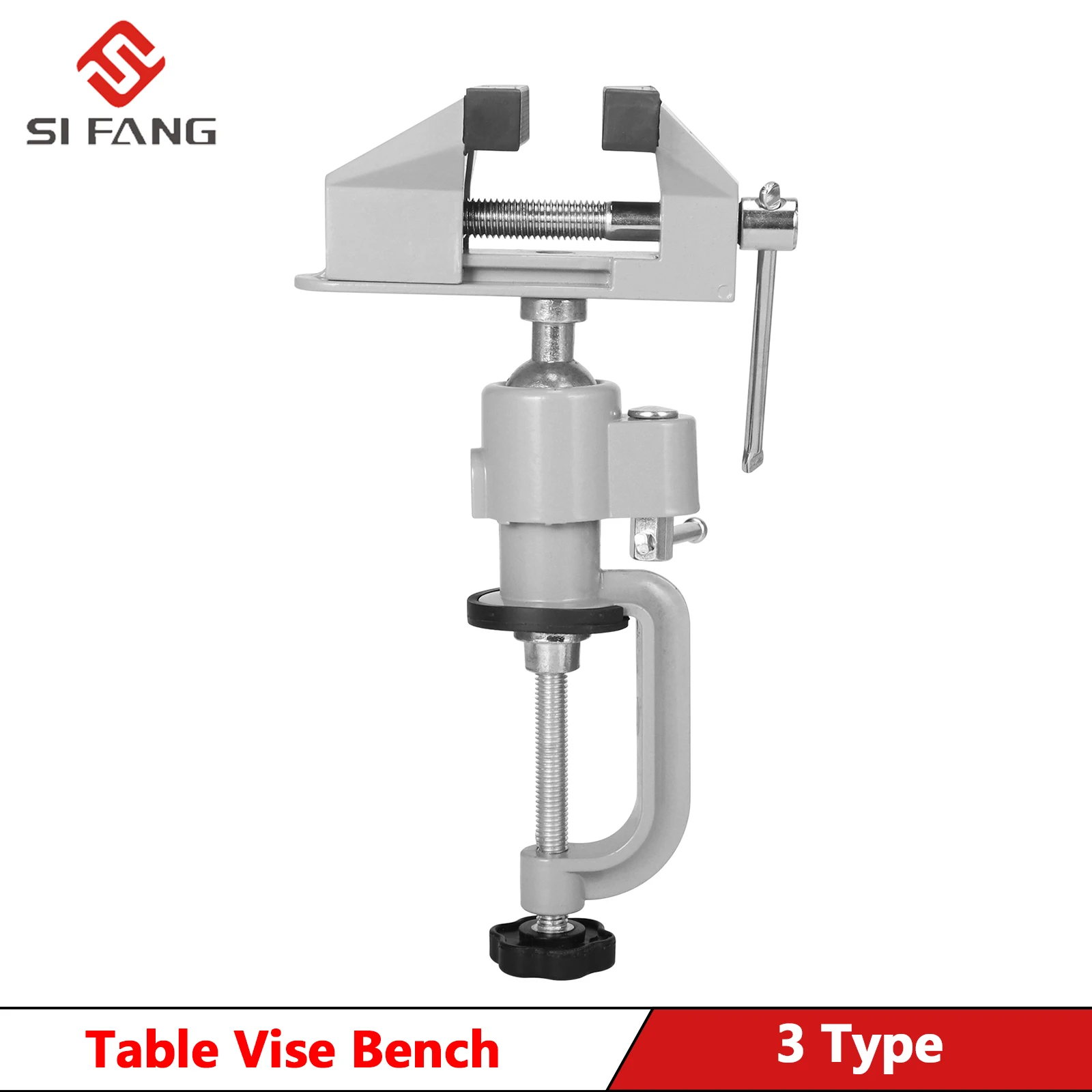 Aluminum-Table-Bench-Top-Vise-Vice-Universal-Swivel-Clamp-360-Rotating ...