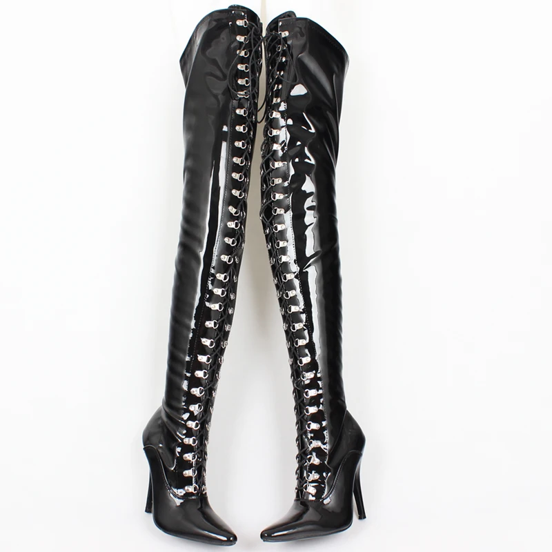 CACA Women Fetish Thigh High Boots,12cm High Heels Sexy Over-The-Knee ...