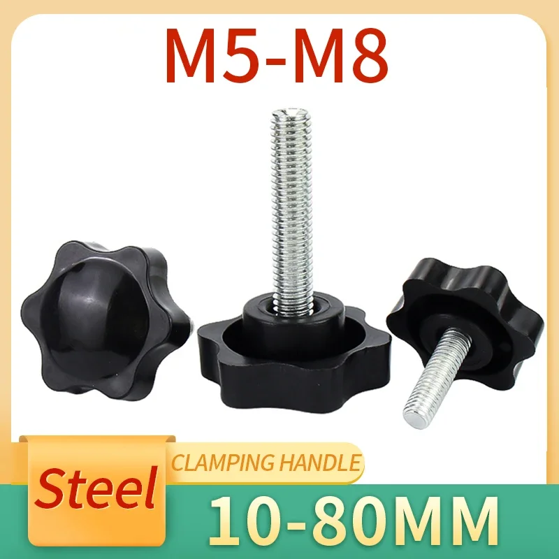 5-10PCcs M5 M6 M8 Star Shape Thread Clamping Handle Bolt Bakelite Hand ...