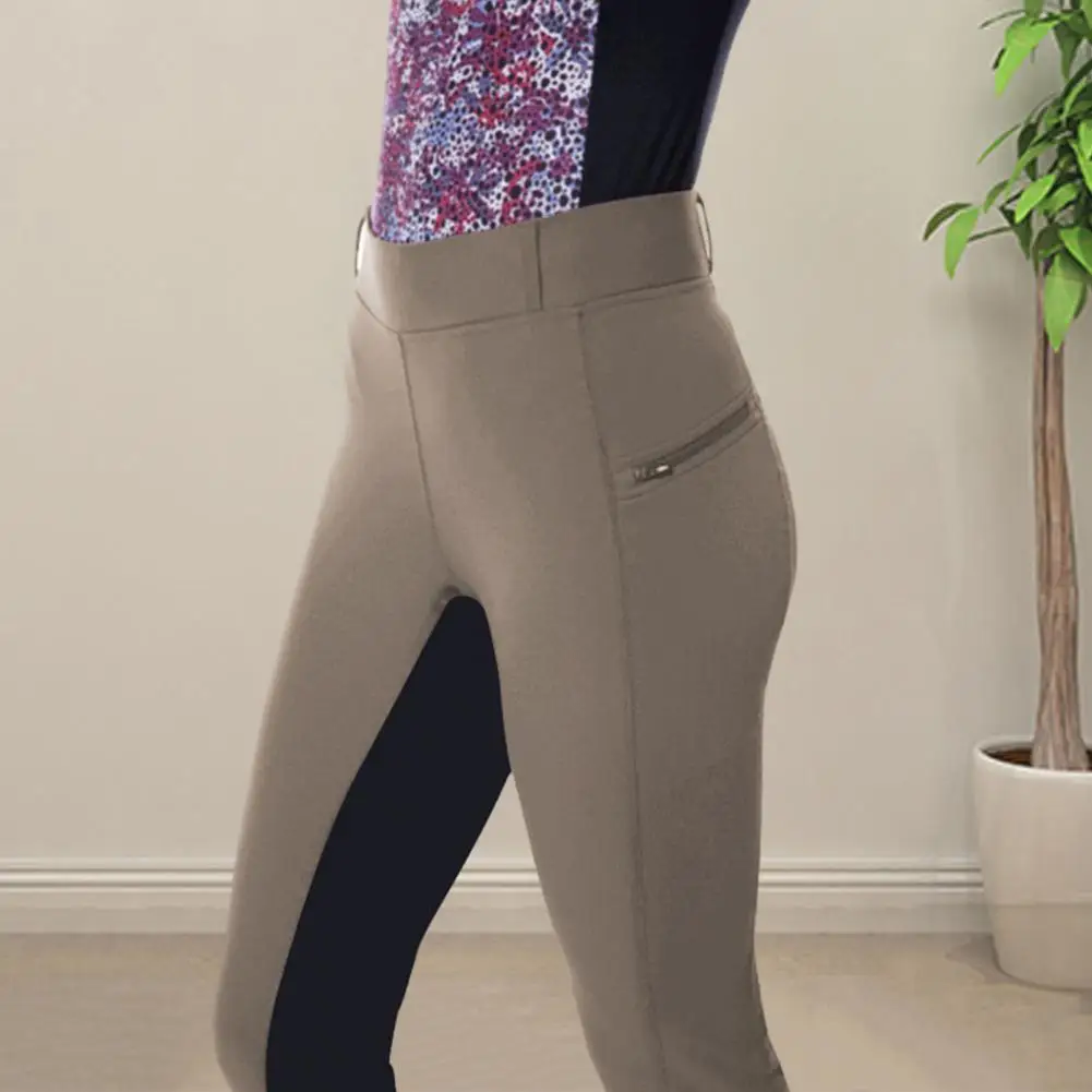 Breathable-Stretch-Pants-High-Waist-Color-Matching-Slim-Fit-Equestrian ...