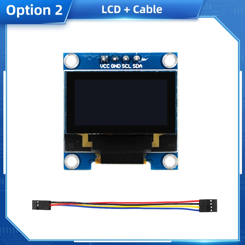 Option 1 - Écran Lcd Oled Avec 4 Broches, 0.96 Pouces, Pour Arduino Stm32 Raspberry Pi 4b 3b ...