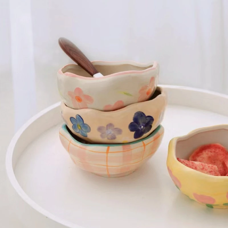Creative Hand Pinched Irregular Ceramic Bowl Fruit Bowl Ins Style ...