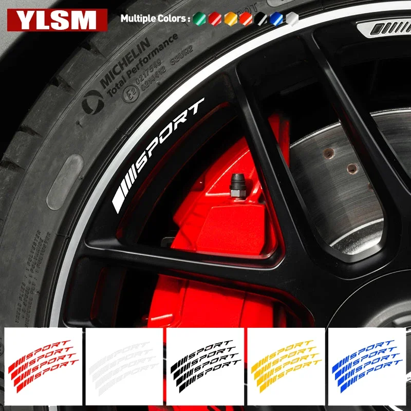 4pcs Reflective Racing Sport Car Tires Decals Waterproof Alloy Rim ...