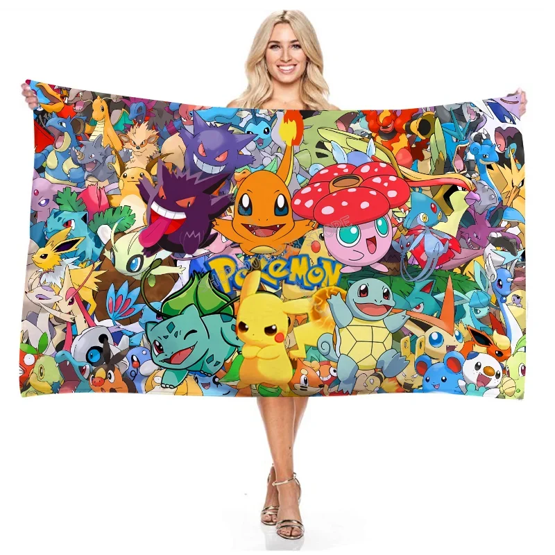 Pokemon-Pikachu-Bathrobe-Charmander-Microfiber-Bath-Towel-Cartoon ...