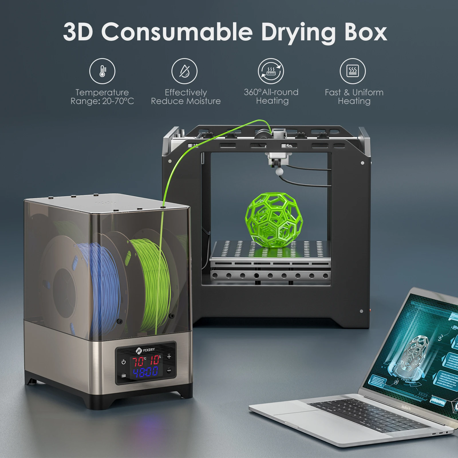 3D Printing Filament Dryer Large Homothermic Filaments Storage Box ...