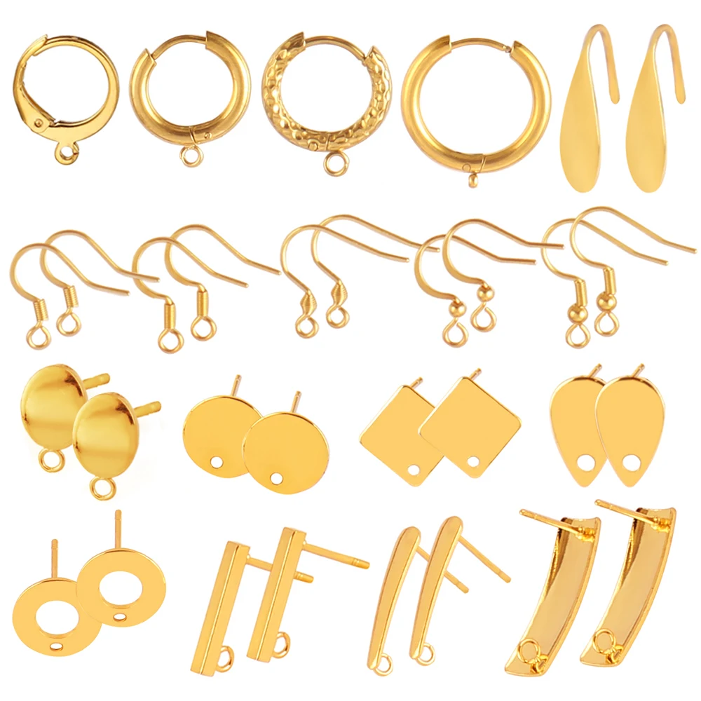 10-50PCS-Stainless-Steel-Hoop-Earrings-Findings-For-Jewelry-Making ...