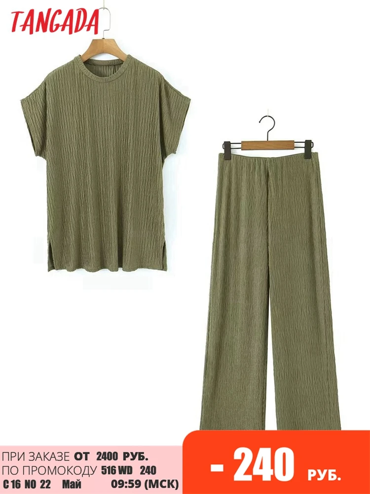 Tangada 2023 Women Tracksuits Couple Solid Color Two Piece Set Female ...