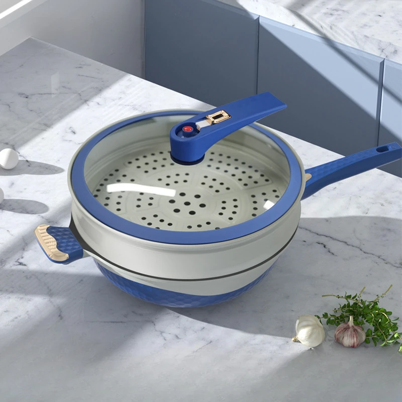 Non-stick-Frying-Pans-Household-Two-Color-Multi-function-Titanium-Gold ...