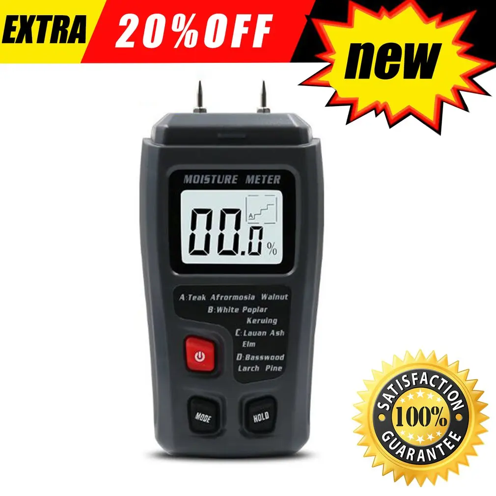 EMT01 Wood Moisture Meter Wood Humidity Tester Hygrometer Timber Damp ...