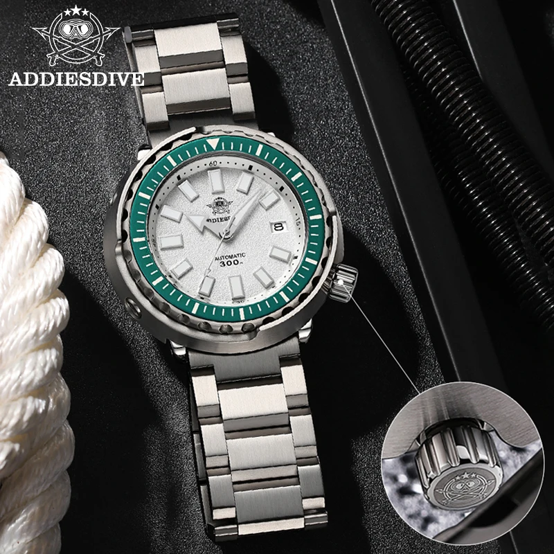 ADDIESDIVE Diver Watches 300M Waterproof Casual Watch 316L Stainless ...