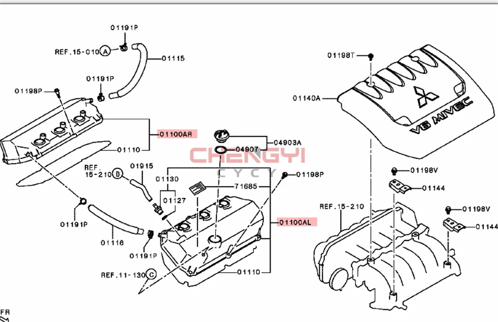 Крышка клапана двигателя 6B31 для Outlander EX CW6W GF4W 1035A943 ...