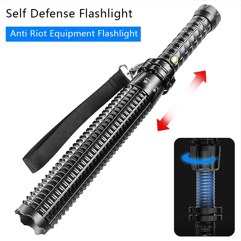 Mace-Flashlight-Strong-Light-Flashlight-Self-Defense-Stick-Waterproof ...
