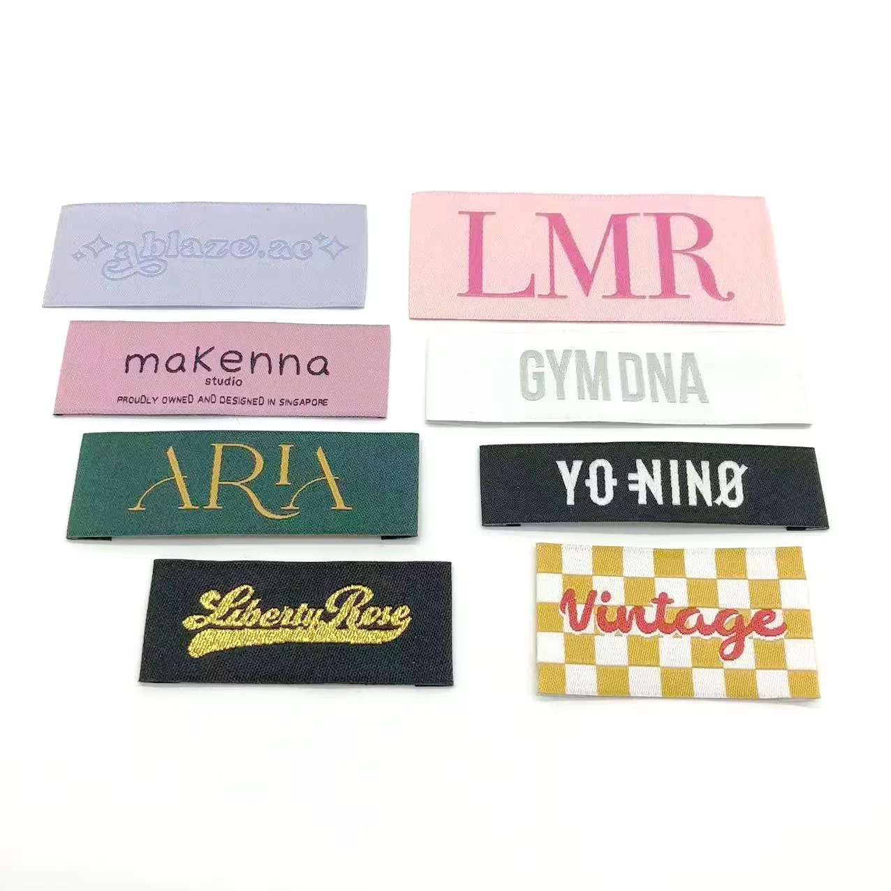 Custom Damask Woven Clothing Labels Neck Tags for Garments Personalized ...