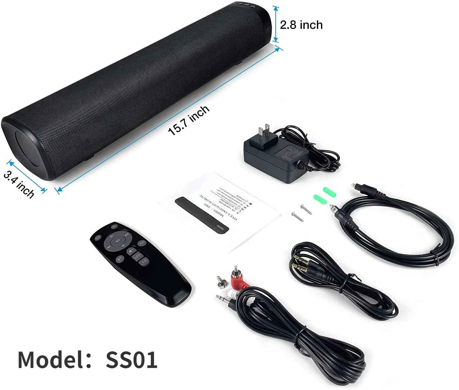 Barre de son,barre de son 50W pour télévision, système de cinéma maison, boîte de son 2,1ch avec ...