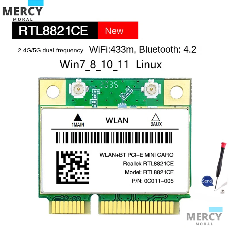 RTL8821CE-802-11AC-for-Bluetooth-4-2-433Mbps-2-4Ghz-5Ghz-Dual-Band-Mini ...