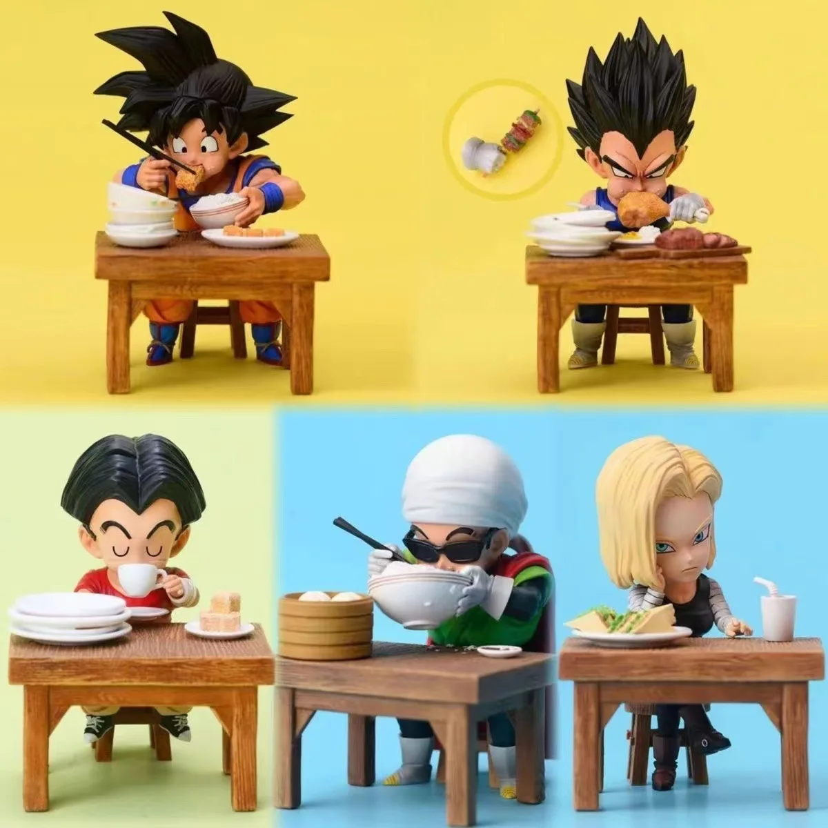 Anime-Son-Goku-Vegeta-IV-Android-18-Saiyan-Q-Ver-Eating-8-5cm-Figure ...