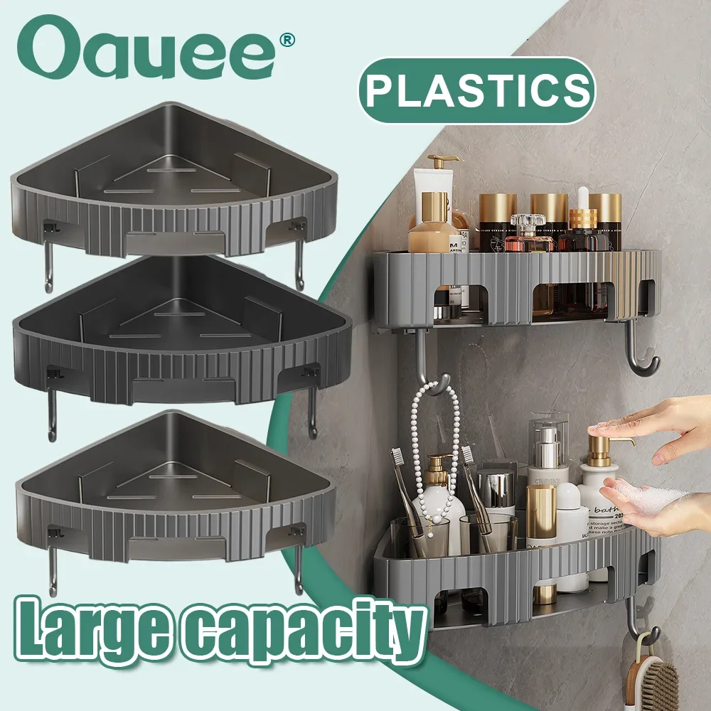 Bathroom-Shelves-Wall-Mounted-No-Punching-Triangle-Shower-Storage-Rack ...