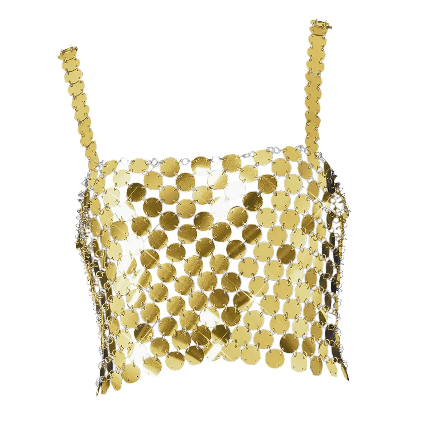 Shiny Sequined Crop Top Women Hollow Out Glitter Bra Tops Tank Top Vest ...