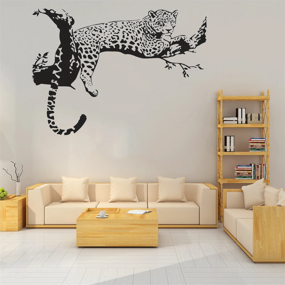 Cheetah Wall Sticker Jaguar Leopard Decal African Animal Creative Home ...