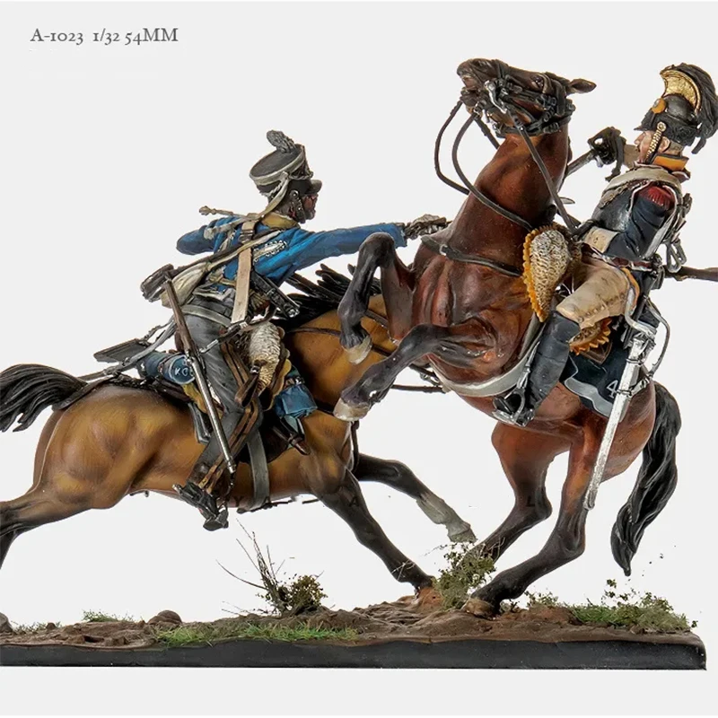 54mm-European-Cavalry-Duel-Resin-Soldier-DIY-Colorless-Model-Doll-Toys ...