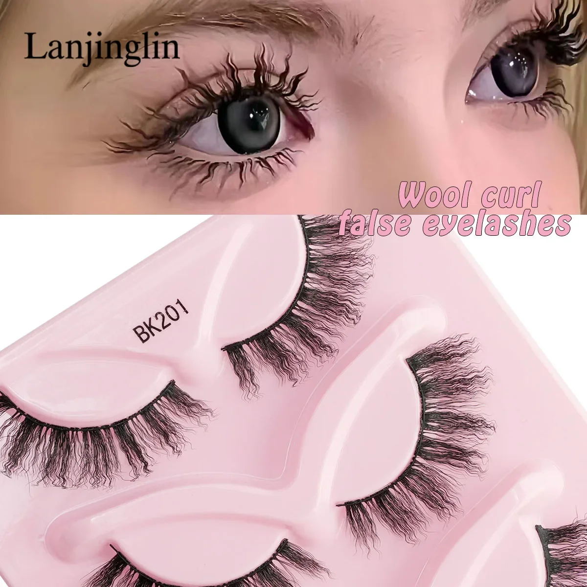 New-5-Pairs-Wool-Curl-False-Eyelashes-Wispy-Fluffy-Handmade-3D-Mink ...