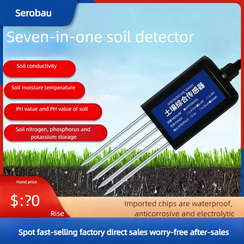 Soil-Moisture-Temperature-Humidity-RS485-Modbus-Soil-Sensor-7-in-1-Measure-Soil-Moisture ...