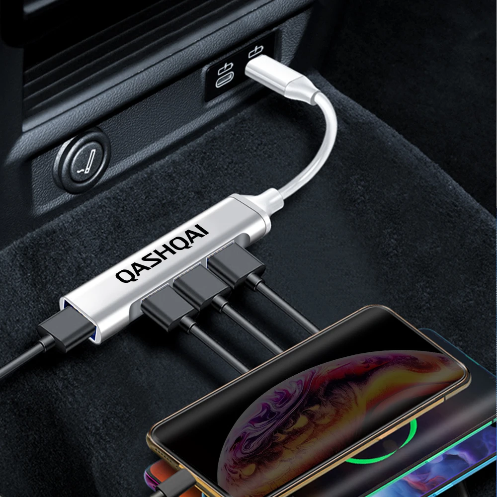 Portable 4 In 1 Dock Station USB Hub Adapter For Nissan Qashqai j10 ...