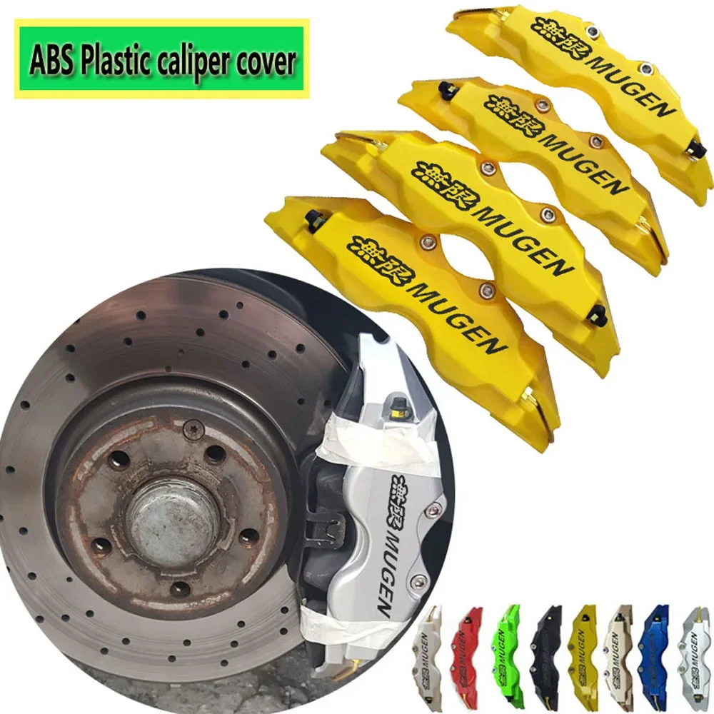 2-pcs-ABS-Plastic-Disc-Brake-Caliper-Cover-With-Mugen-Sticker-Logo-For ...