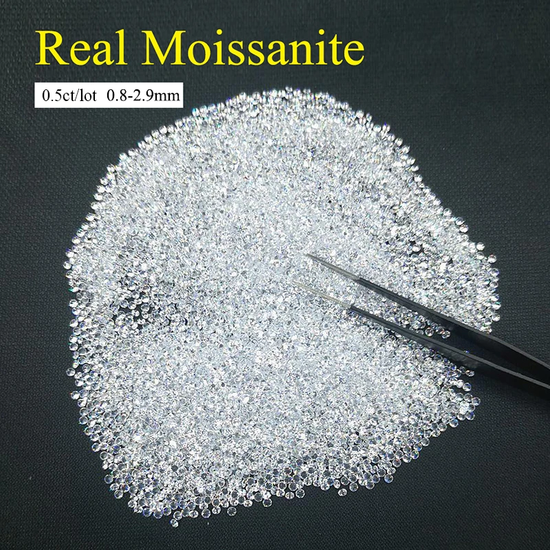 2.7mm 10ct 1.4mm 30ct Moissanite D color VVS1 stones 40ct totally ...