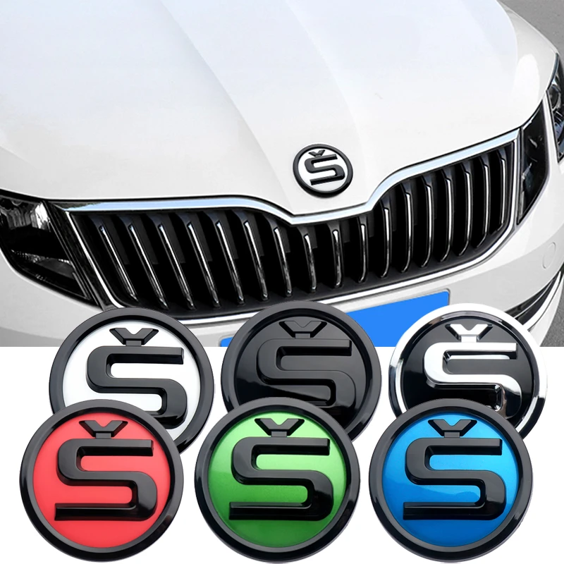 Upgrade-Your-Skoda-with-8-9-10cm-ABS-Emblem-Car-Front-Hood-Badge-Rear ...