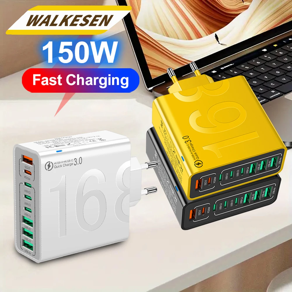 Total-150W-USB-Type-C-Charger-Multiple-Ports-Fast-Charging-Quick ...