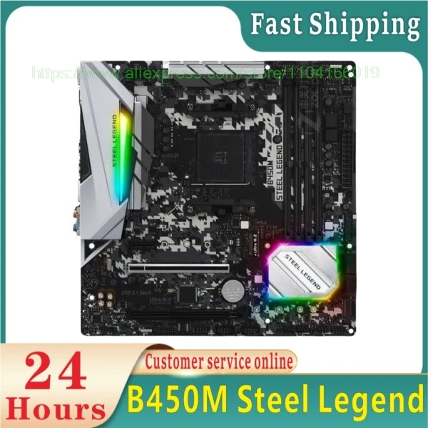 B450M STEEL LEGEND Motherboard B450 AM4 DDR4 3200+(OC) 64GB support ...