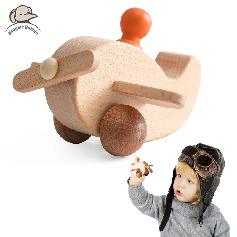 Wooden-Building-Blocks-For-Children-No-BPA-Cartoon-Aircraft-Beech ...