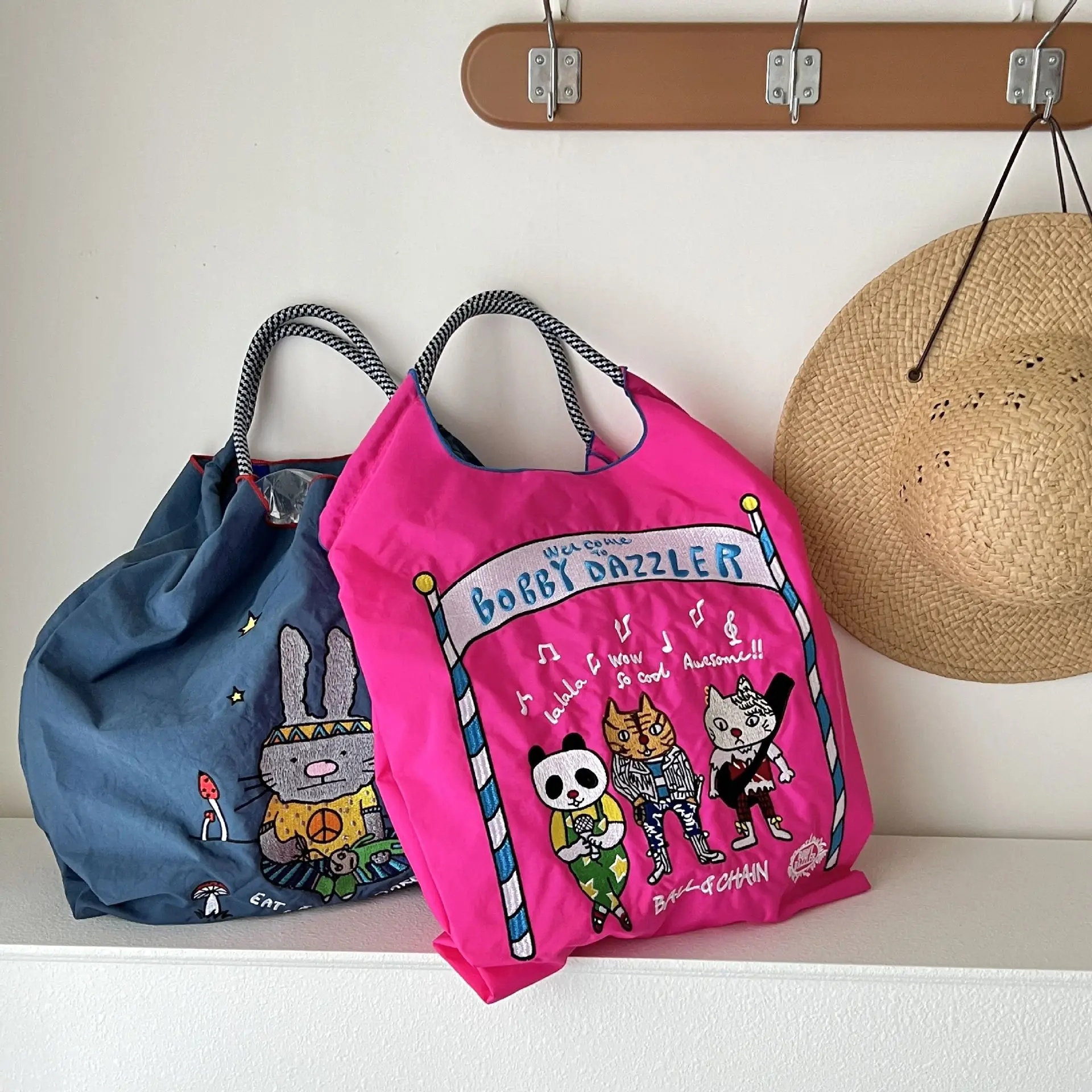 Ball-Chain-Kawaii-Japanese-Embroidery-Eco-friendly-Tote-Bag-Medium ...