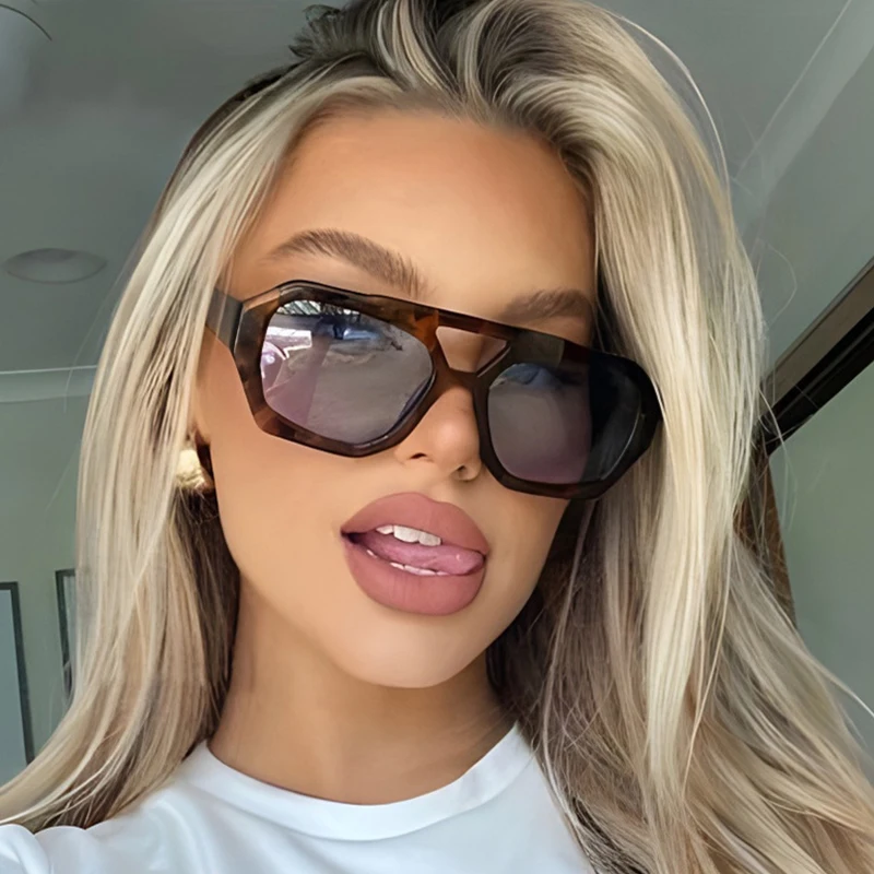 Square-Sunglasses-For-Women-Fashion-2024-New-Retro-Double-Bridges-Sun ...