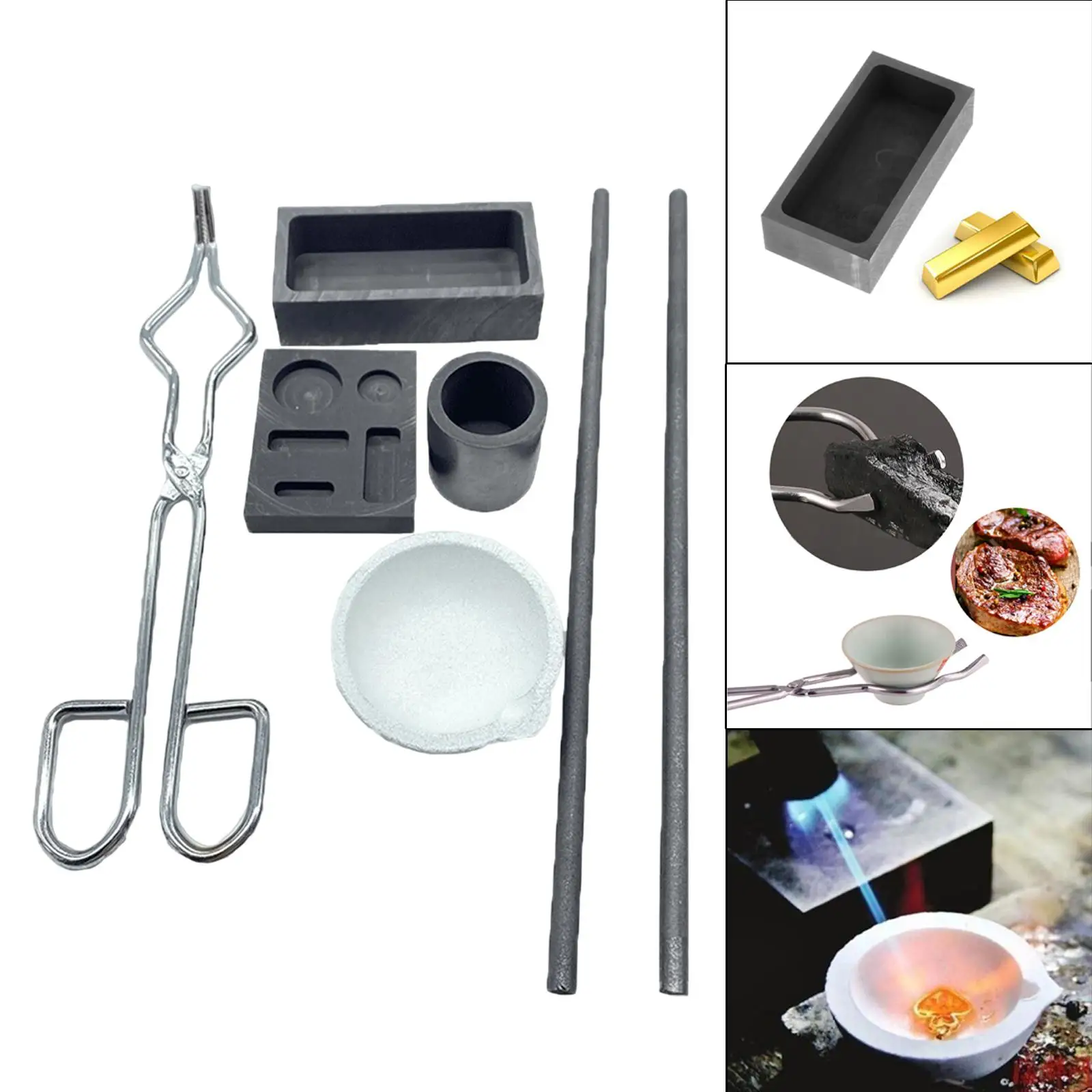 7pcs Crucible Set Durable Casting Ingot Die Professional Melting ...