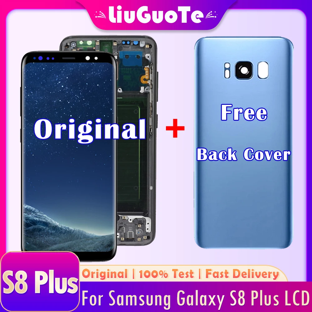 شاشة LCD أصلية من AMOLED لعام 100% مقاس 6.2 بوصة لهاتف سامسونج جالاكسي S8 Plus G955 G955F شاشة ...