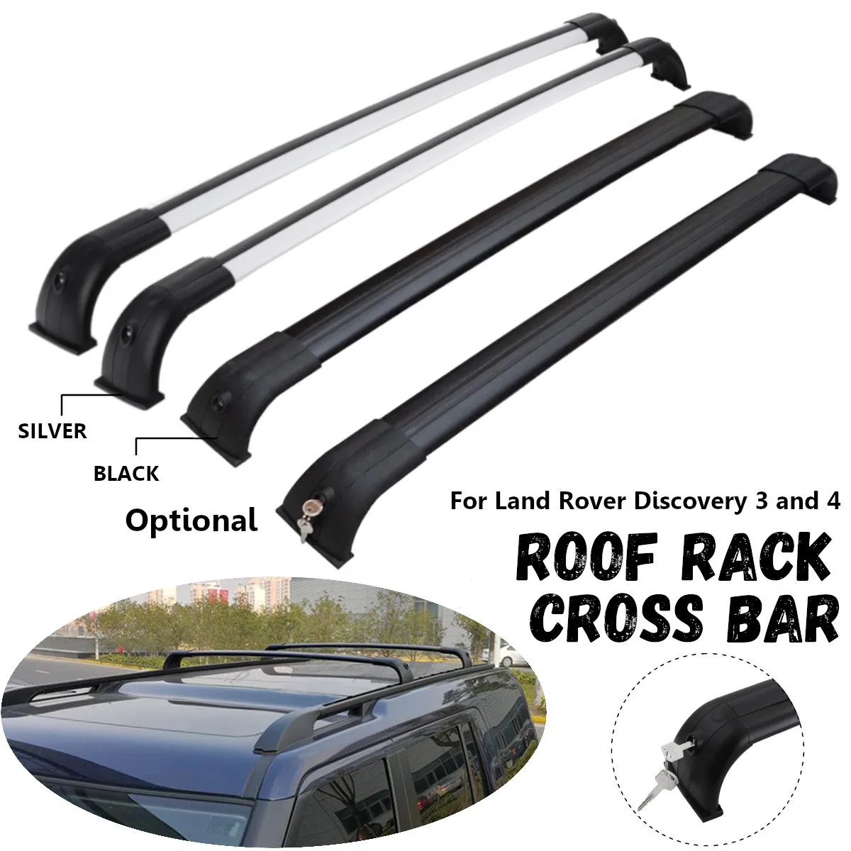 2-pcs-120KG-Locking-Roof-Cross-Bar-Roof-Rack-Box-Keys-Black-Silver-Kit ...