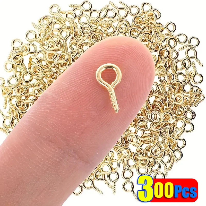 300pcs-Small-Tiny-Mini-Eye-Pins-Eyepins-Hooks-Eyelets-Screw-Threaded ...