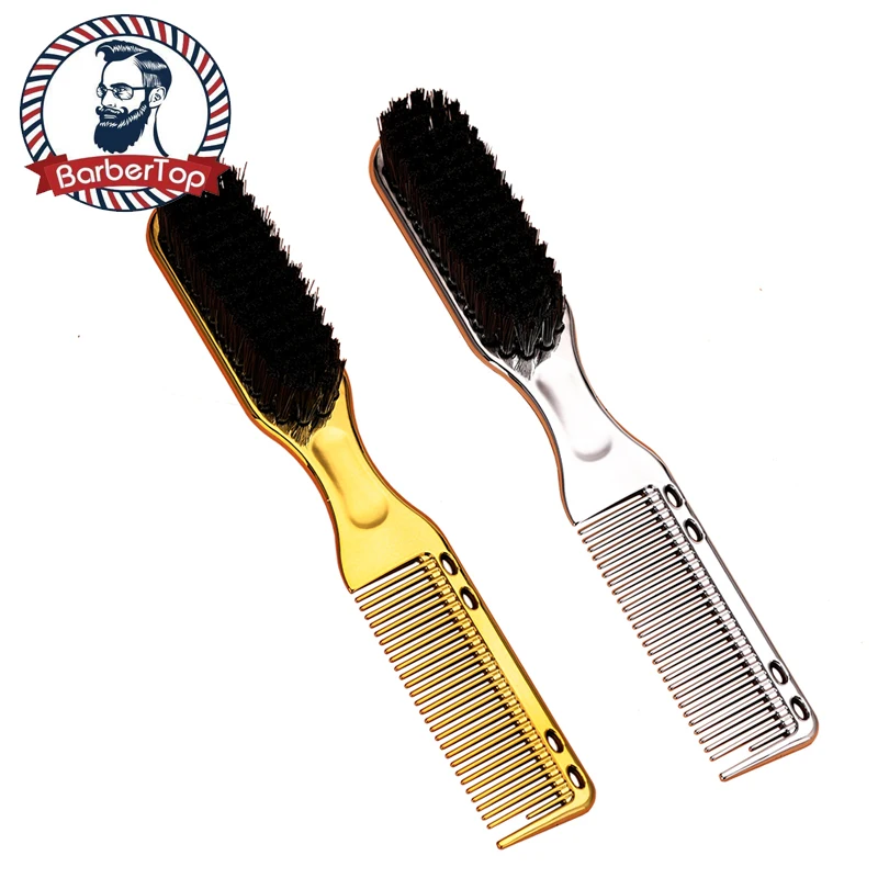 Double-sided-Comb-Barber-Hairdressing-Soft-Hair-Cleaning-Brush-Retro ...