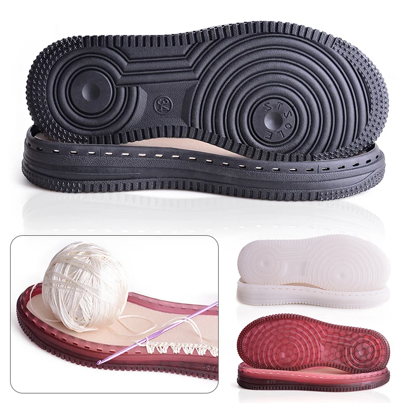 1-Pair-Soft-Rubber-Soles-Hand-woven-Hook-Line-Soles-Anti-slip-Shoe ...