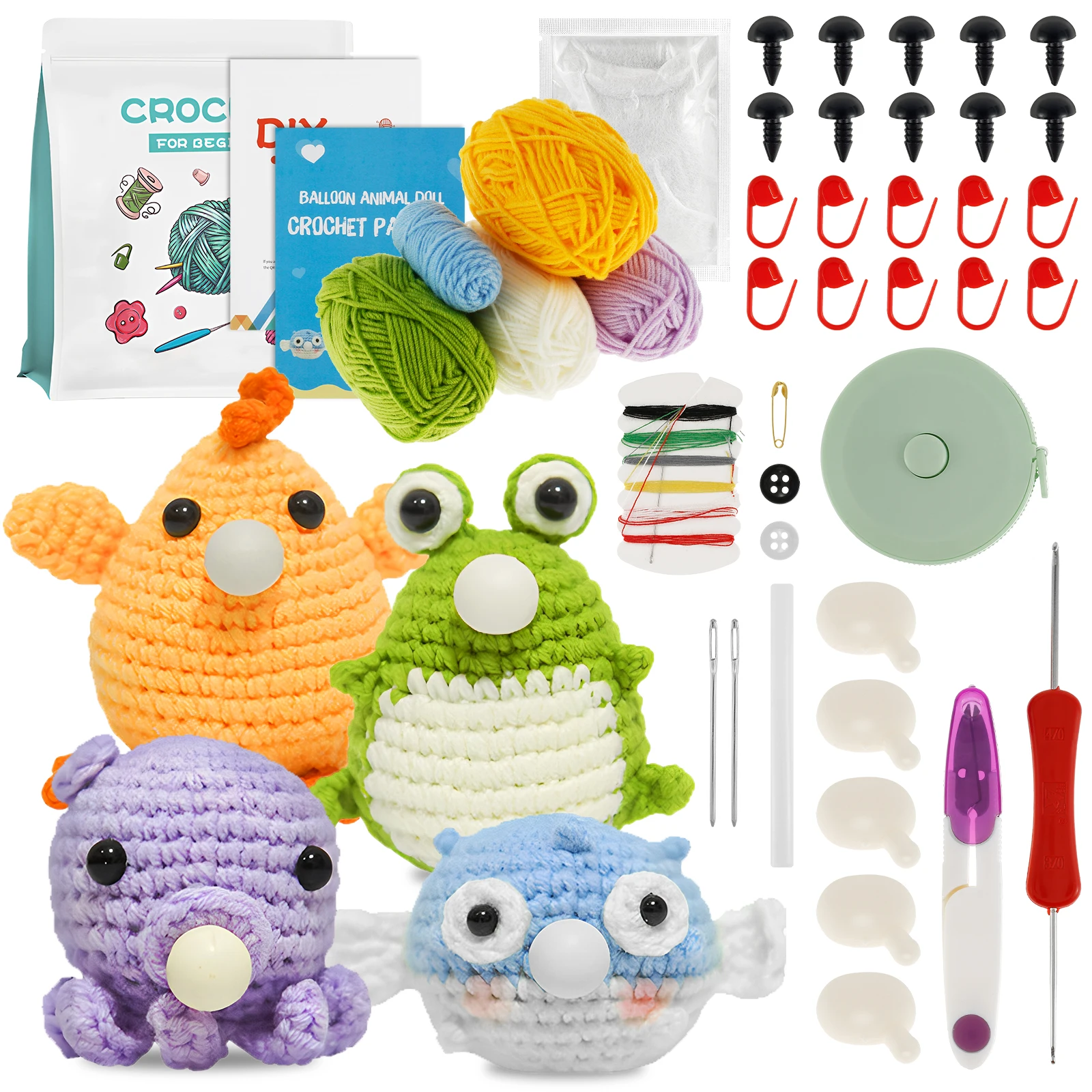 New-DIY-Crochet-Kit-for-Beginners-Animal-Crochet-Knitting-Kits-Cute ...
