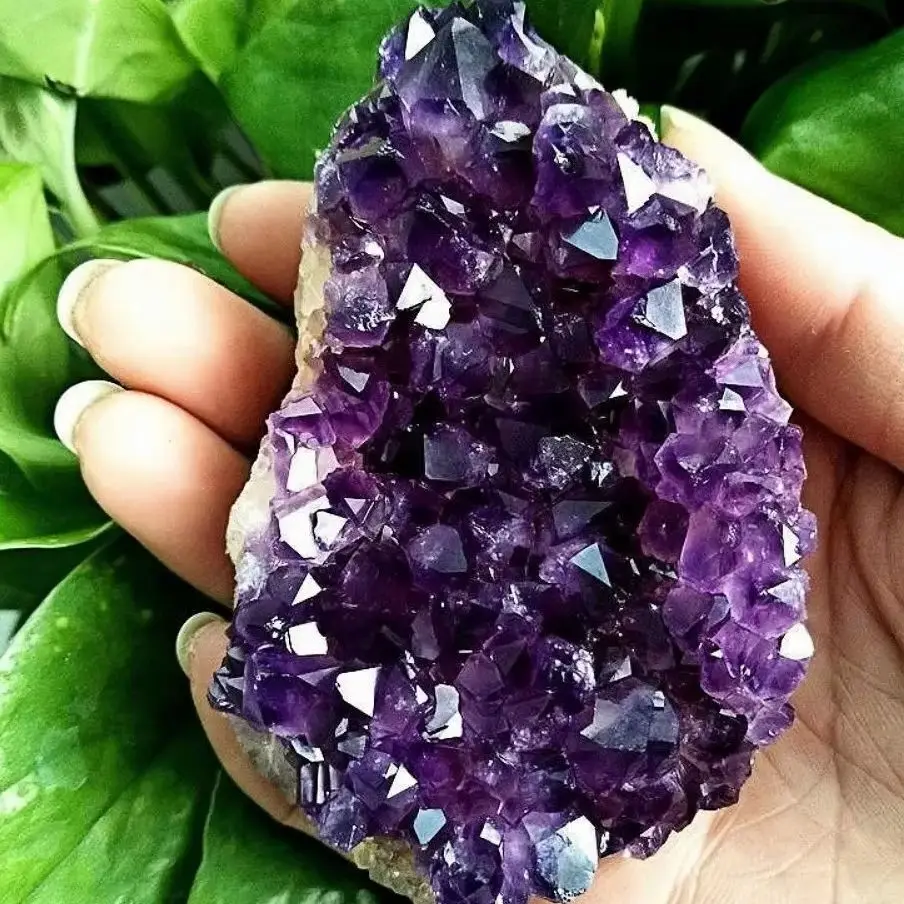 Natural-Amethyst-ore-raw-stone-Purple-Crystals-Cluster-Druzy-Geode ...